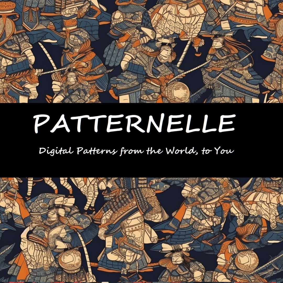 Samurai Variation 2 Tiled Pattern, Digital Print Download, Japanese ...