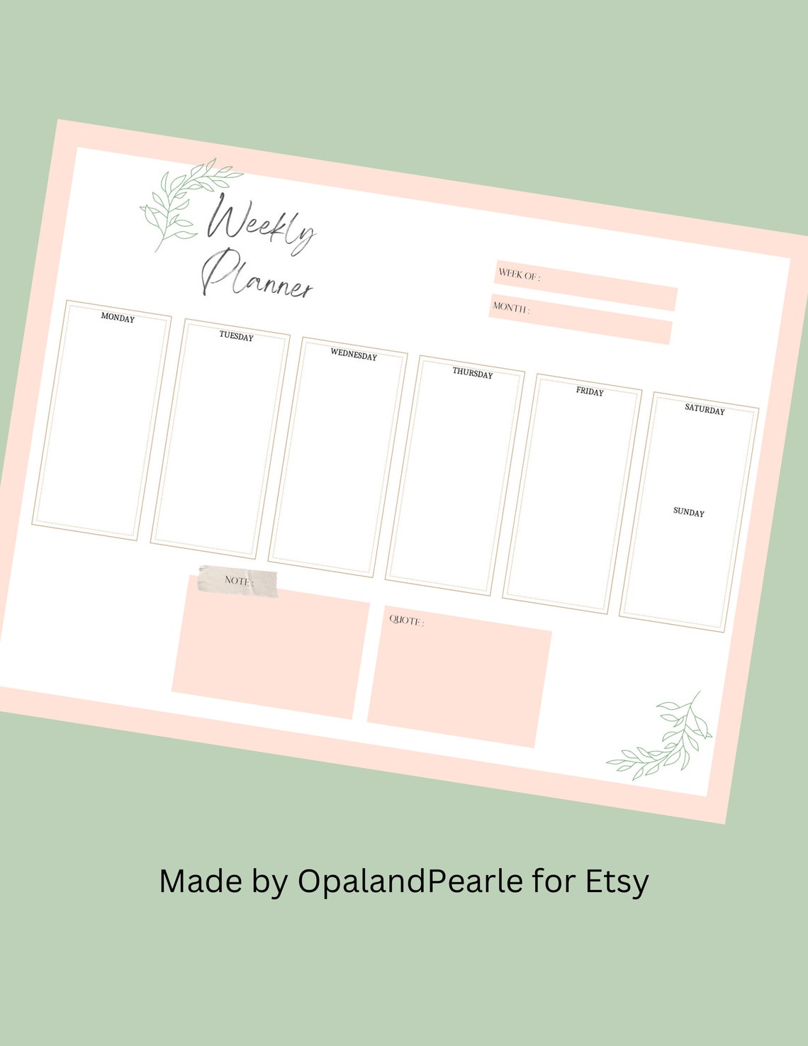 Pretty in Pink: Printable Weekly Planner for Productivity and ...