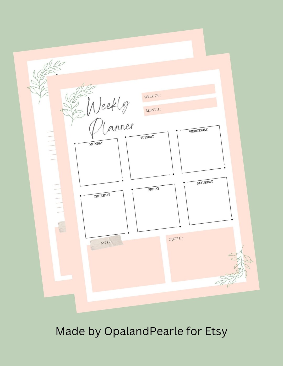 Pretty in Pink: Printable Weekly Planner for Productivity and ...