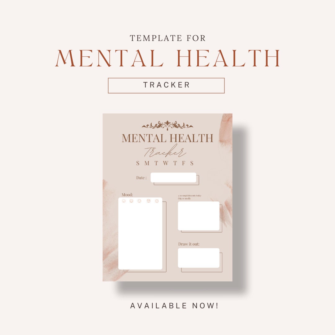 Mental Health Journal, Printable Mental Health Planner, Anxiety Mood ...