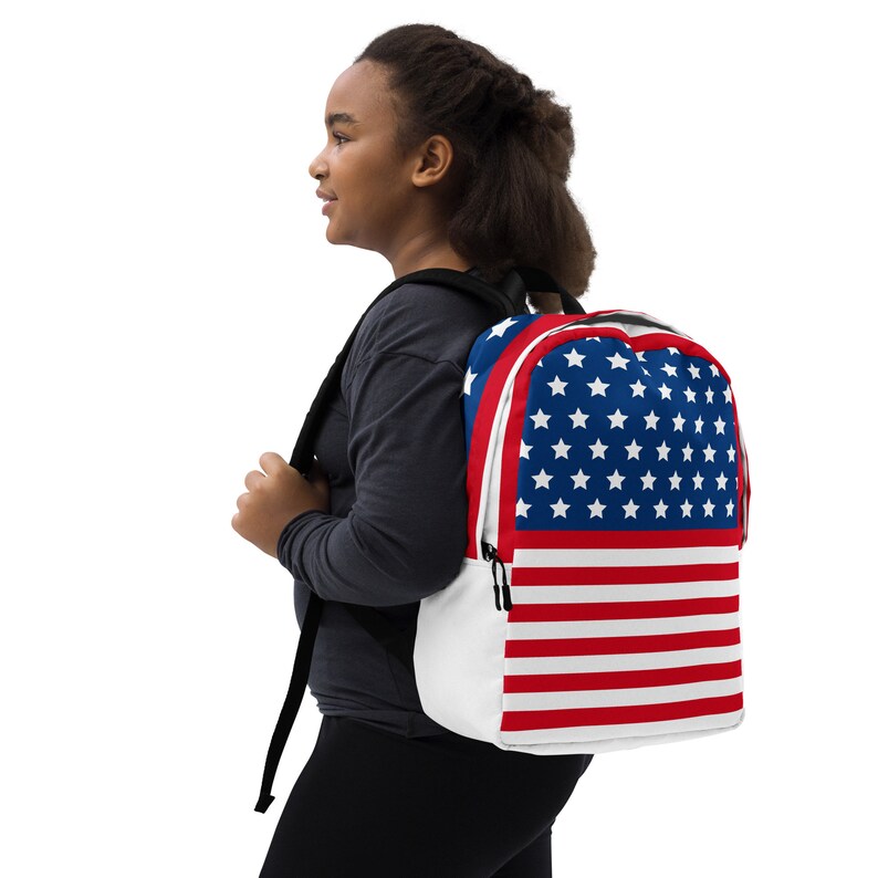 American Flag Backpack, USA Book Bag, Minimalist Travel Bag - Etsy