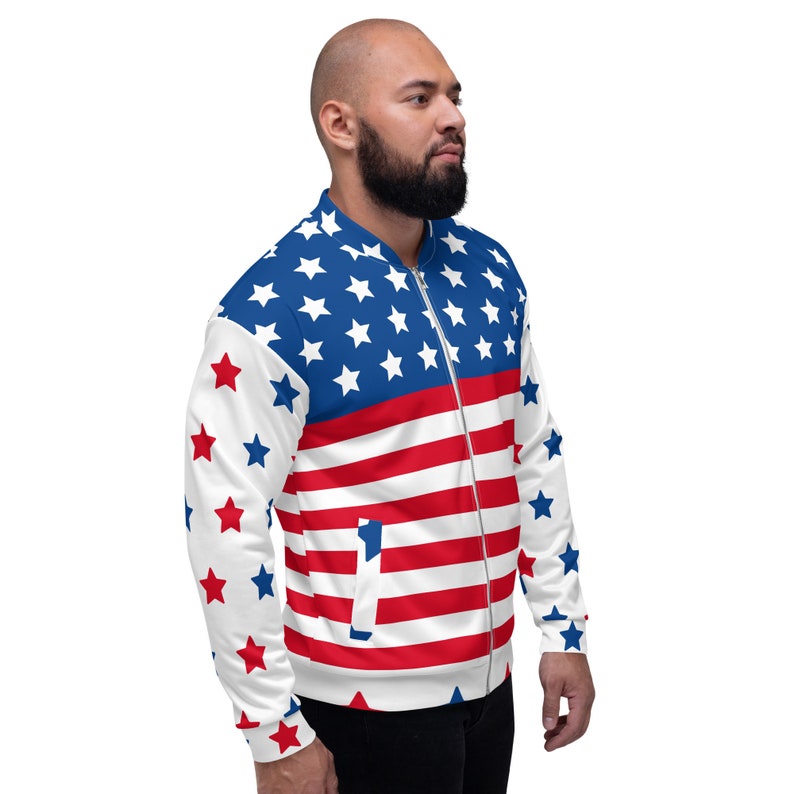 American Flag Bomber Jacket: Patriotic Unisex Apparel - Etsy