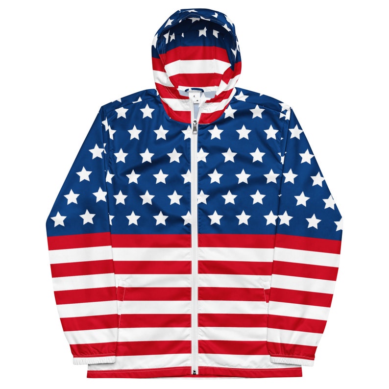American Flag Jacket, Custom Windbreaker - Etsy