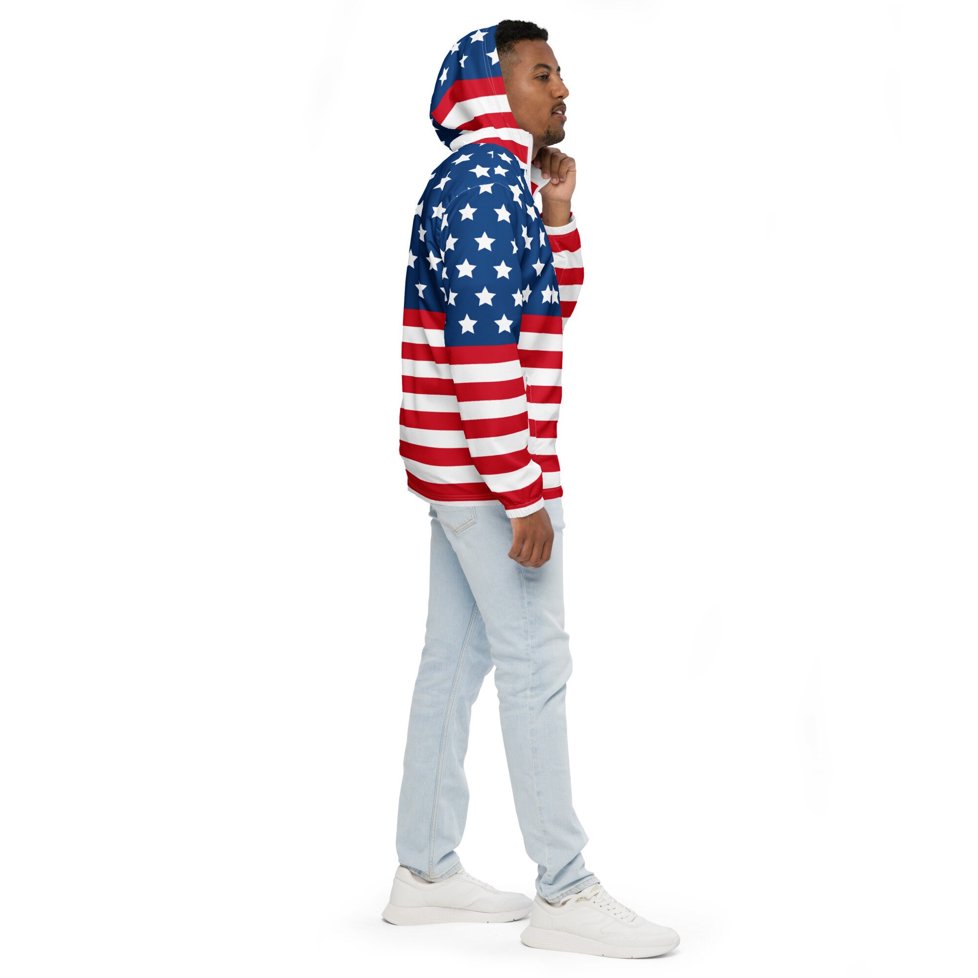 American Flag Jacket, Custom Windbreaker - Etsy