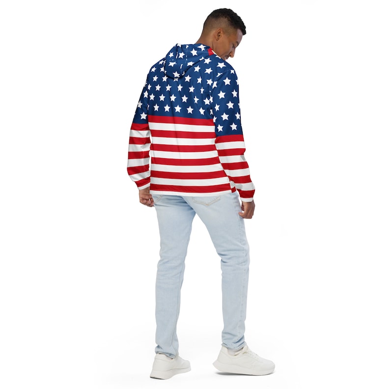 American Flag Jacket, Custom Windbreaker - Etsy