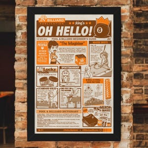 Pool Table Rules Wall Art, Billiards Room Decor, Game Room Art, Sports ...