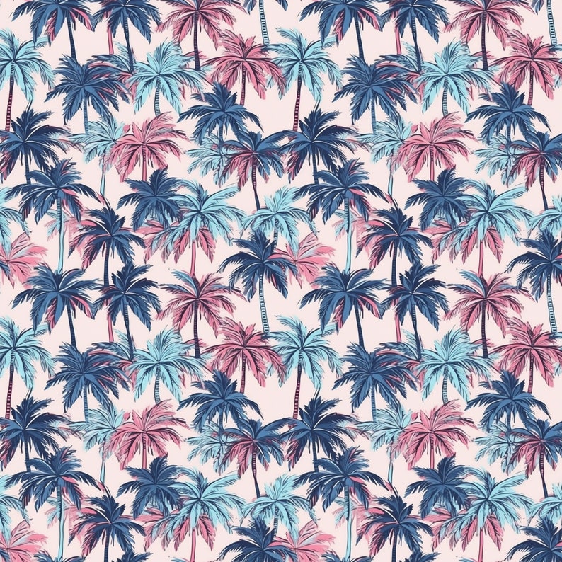 Tropical Palm Trees, Palm Trees Digital Pattern, Seamless Tropical ...