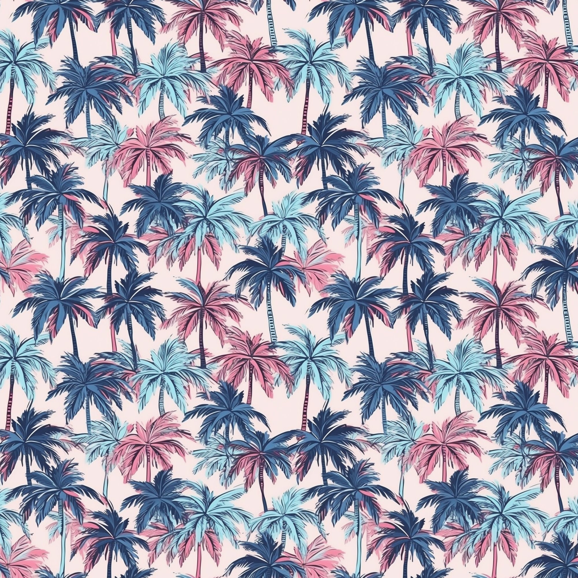 Tropical Palm Trees, Palm Trees Digital Pattern, Seamless Tropical ...