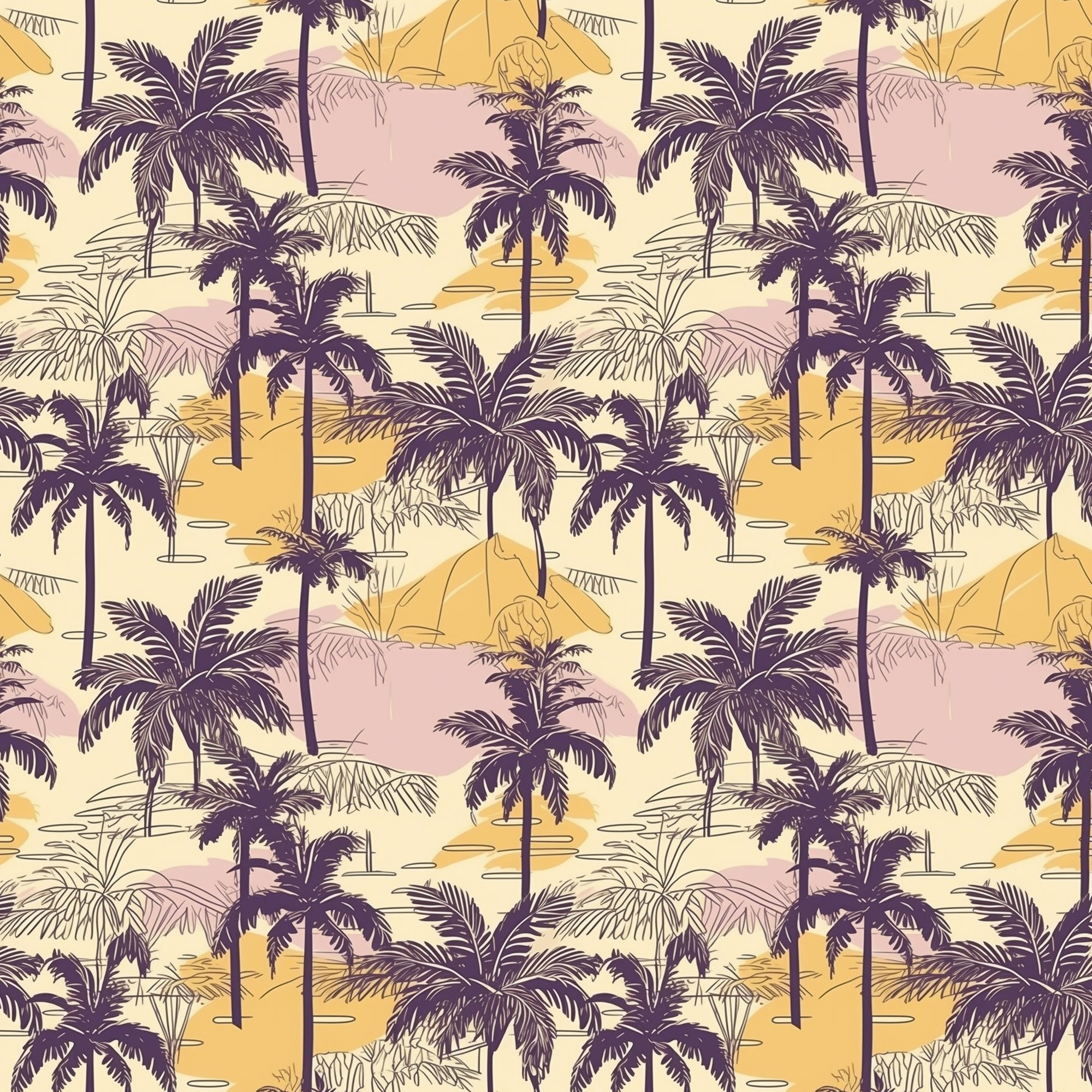 Tropical Palm Trees, Palm Trees Digital Pattern, Seamless Tropical ...