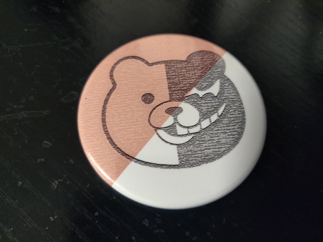 Monokuma Button Danganronpa | Metal Pinback | 2.25 in Diameter | Video ...