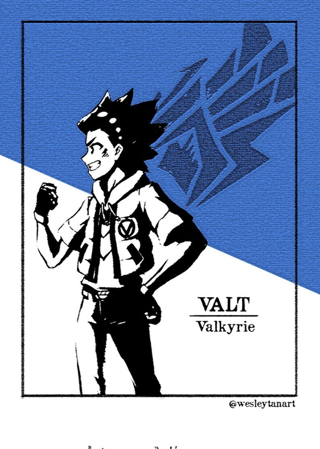 Valt Aoi Beyblade Burst Character Art Print | Minimalist Block-printing ...