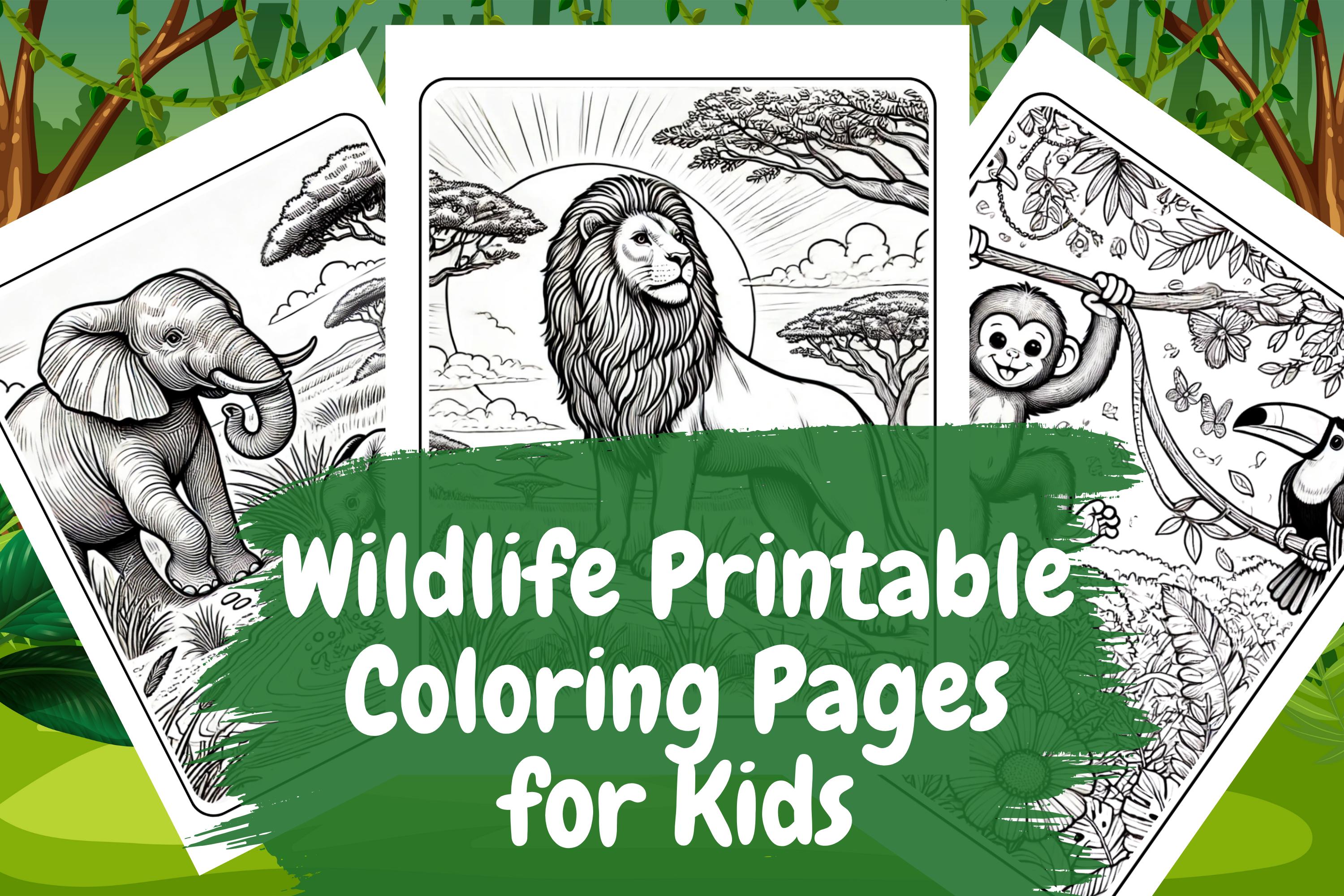Wildlife Coloring Pages for Kids Printable Educational Animal ...