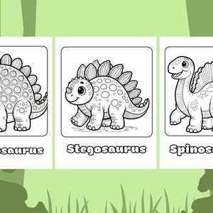 Cute Printable Dinosaur Coloring Pages for Kids Digital Preschool ...