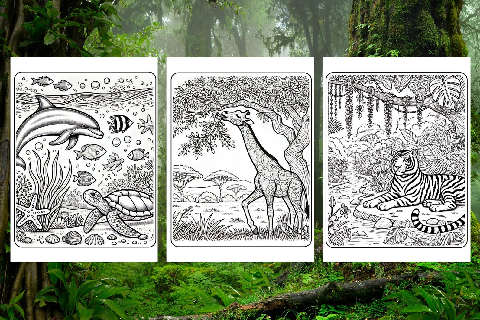 Wildlife Coloring Pages for Kids Printable Educational Animal ...