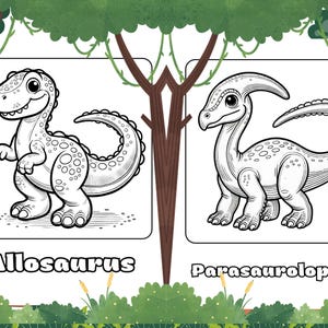 Cute Printable Dinosaur Coloring Pages for Kids Digital Preschool ...
