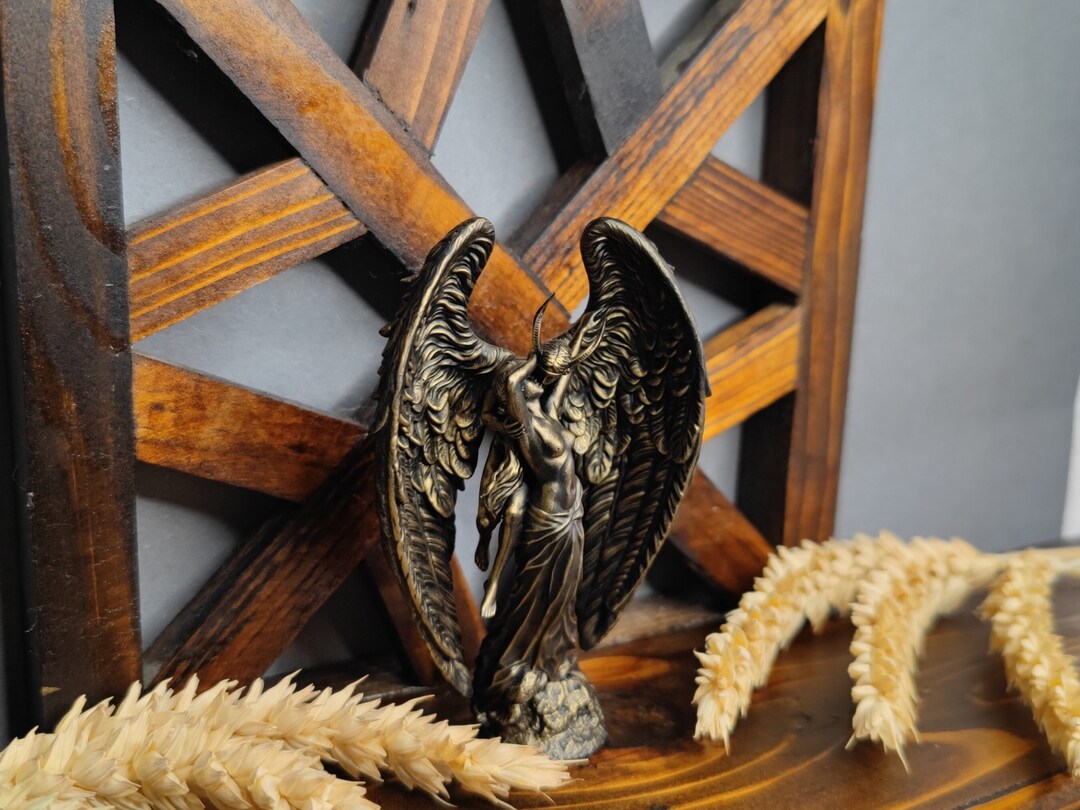 Fantasy Figurine Devil and Angel Satan - Archangel Sculpture Baphomet ...