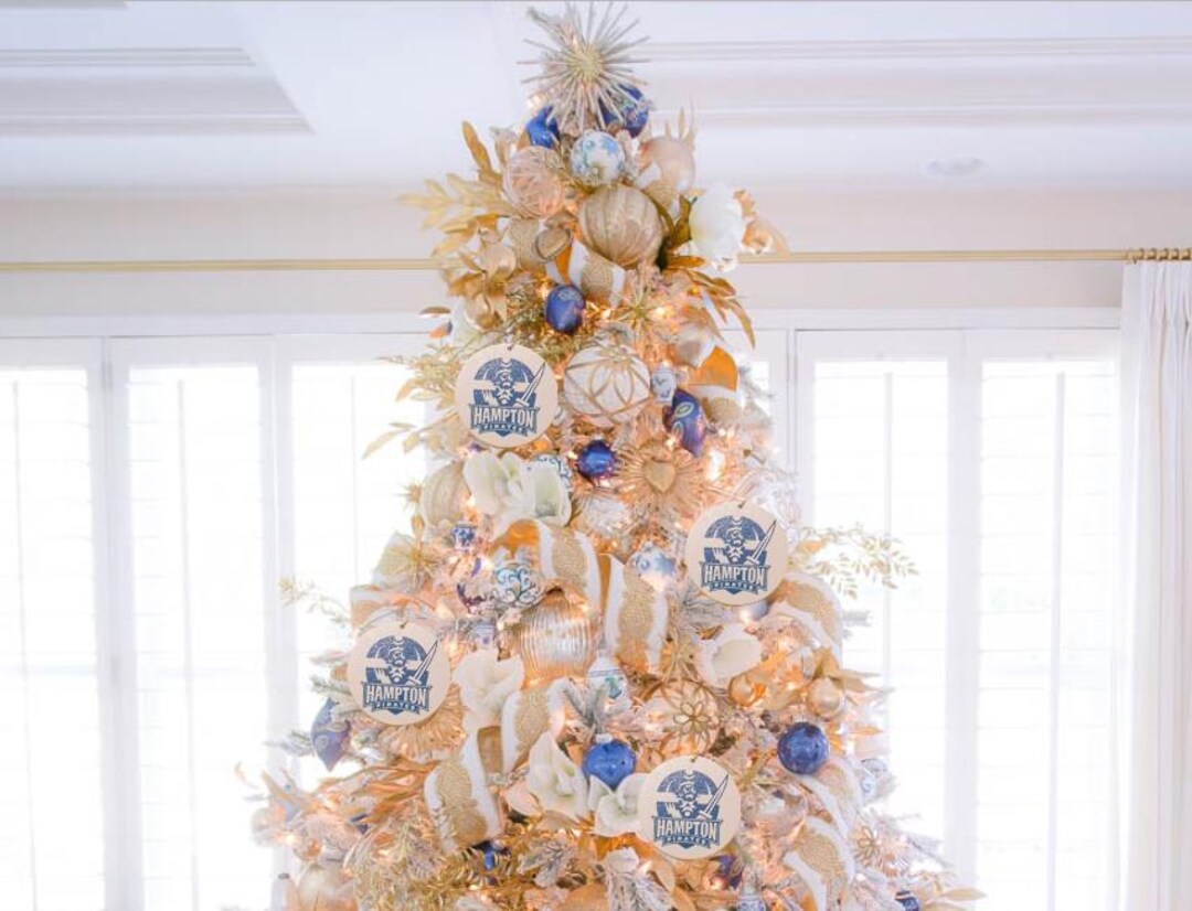 Set of 6 Hampton Christmas Ornaments – Flat Round Pirate Pride Holiday Decor - Etsy