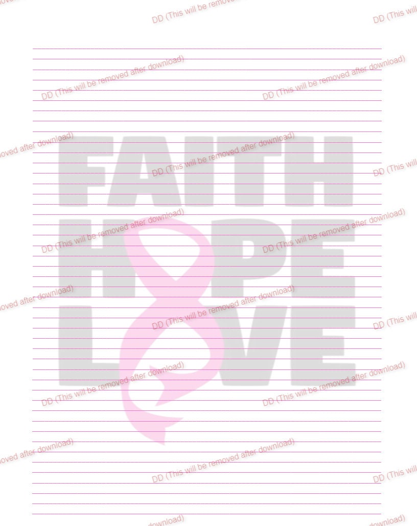 Printable Notebook Pages Celebrating Surviving Cancer. Instant Download ...