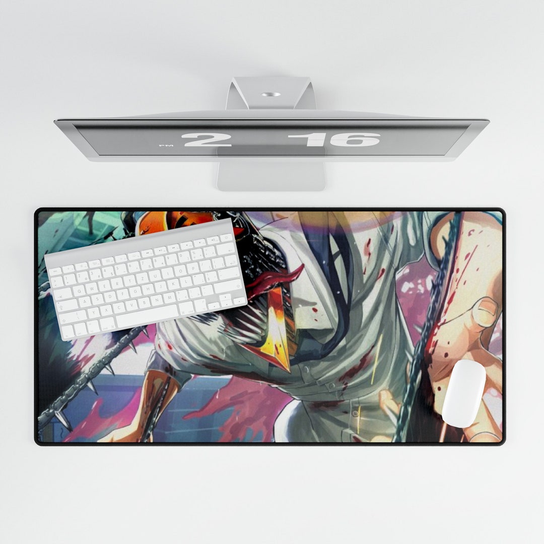 Large Anime Desk Mat Chainsaw Man Desk Mat Gaming Desk Mat, Long Desk ...