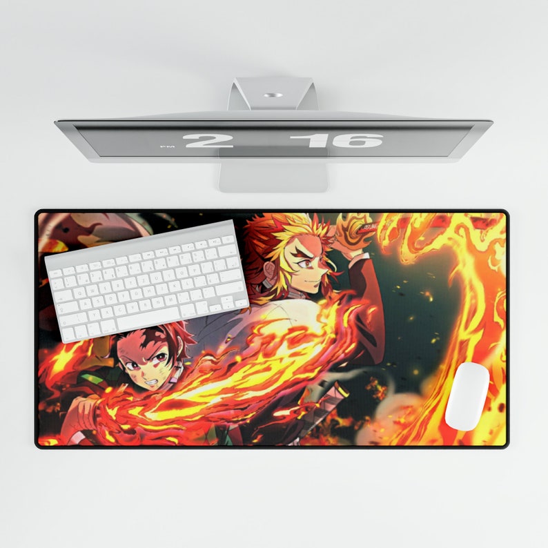 Large Anime Desk Mat Demon Slayer Desk Mat Gaming Desk Mat, Long Desk ...
