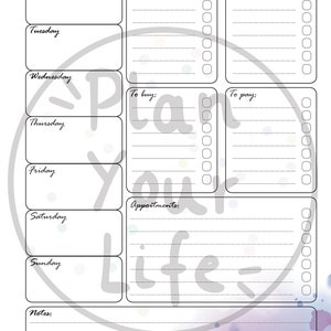 Printable Purple Weekly Planner, A4, A5, Letter Size, Minimalist Design ...
