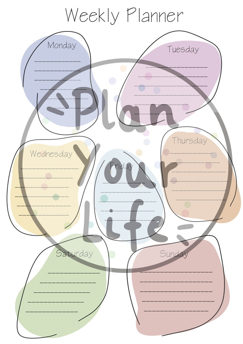 Minimalist Weekly Planner Printable Daily Planner Template - Etsy