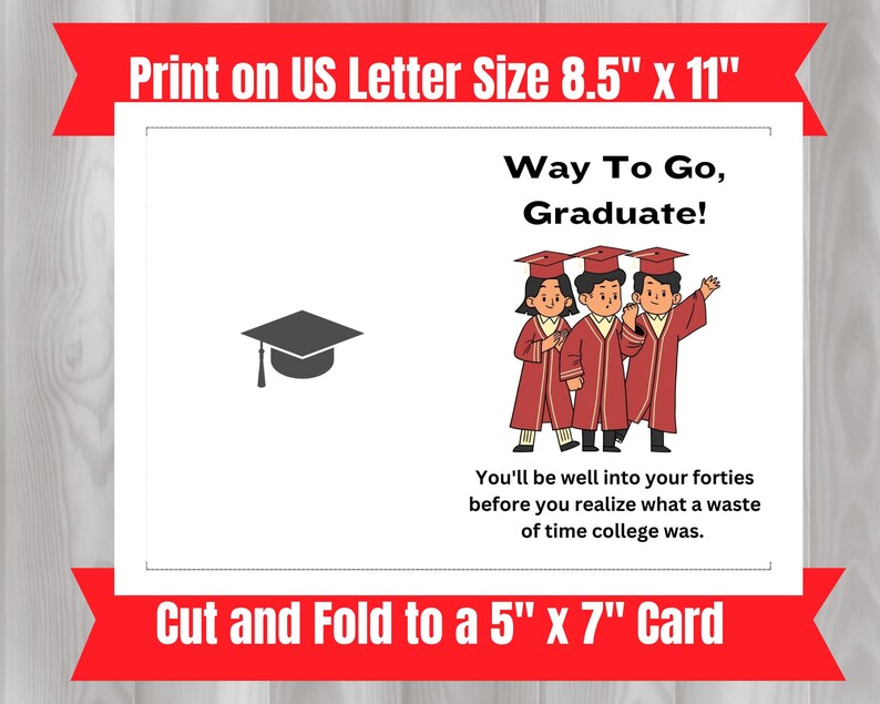 Funny Graduation Card Funny Card for Graduates Funny Graduation ...