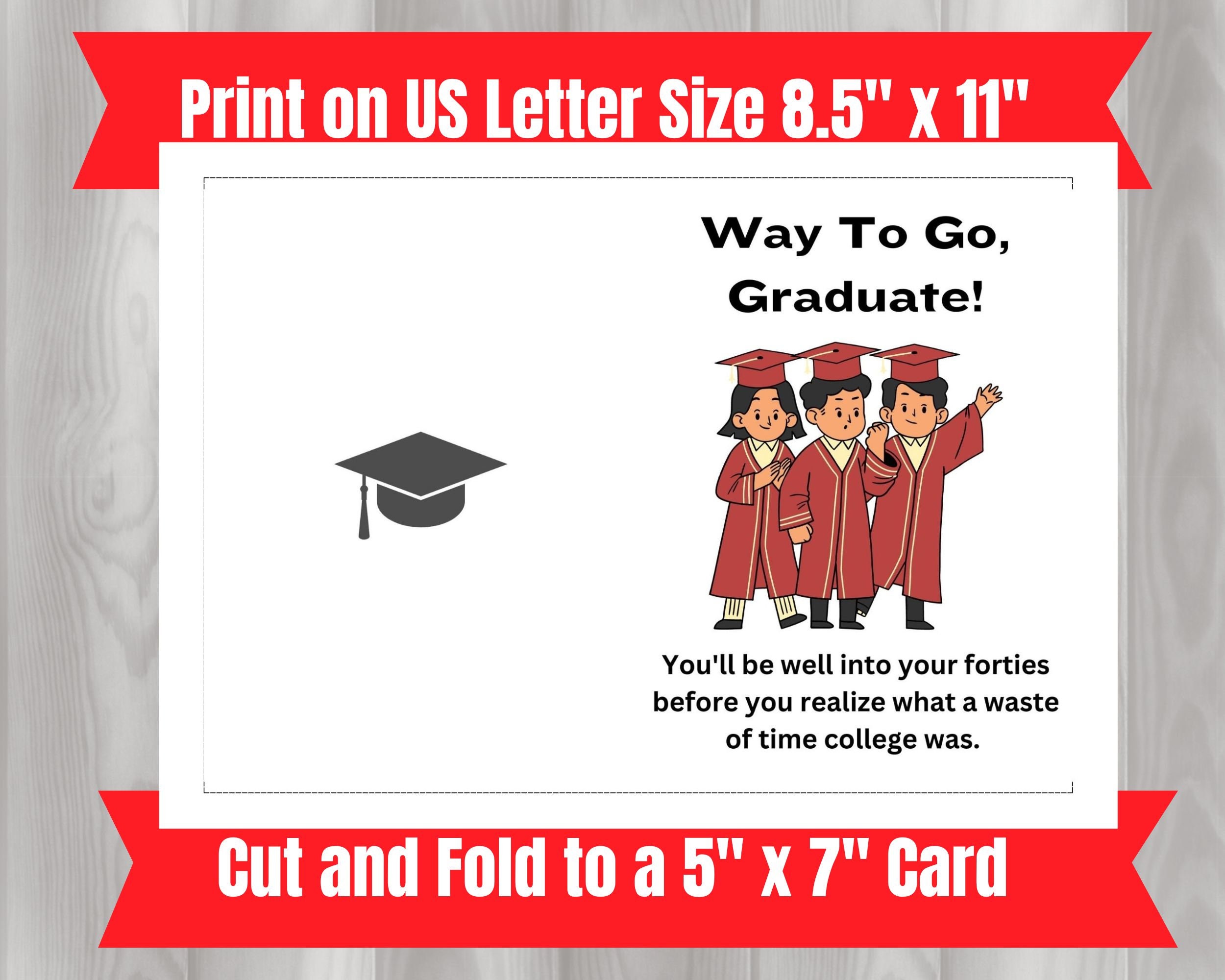 Funny Graduation Card Funny Card for Graduates Funny Graduation ...