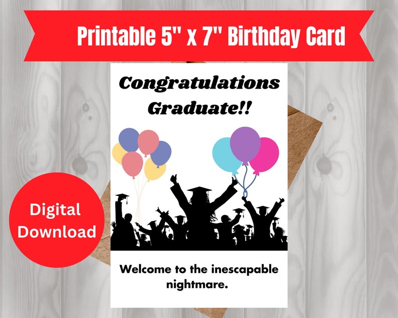 Funny Graduation Card Funny Card for Friends Funny Card for Graduation ...