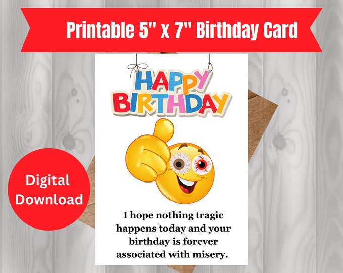 Funny Birthday Greeting Card With Envelope Bday Thrown at Head , for ...