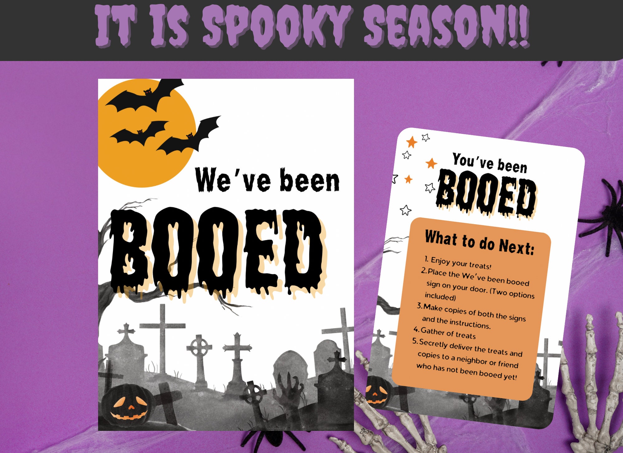 You've Been Booed Printable Halloween Kit, Boo Sign and Poem, Boo Your ...