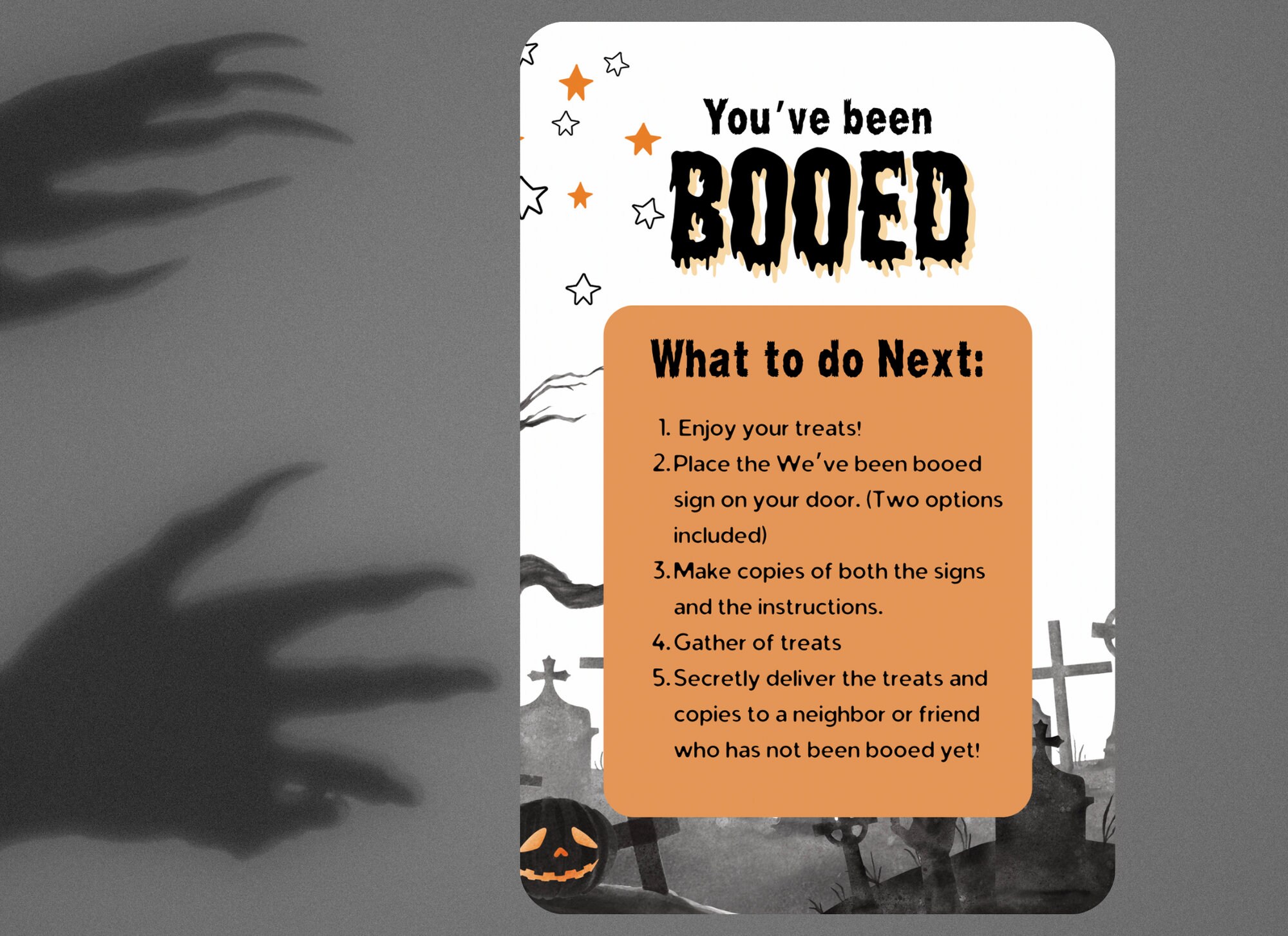 You've Been Booed Printable Halloween Kit, Boo Sign and Poem, Boo Your ...