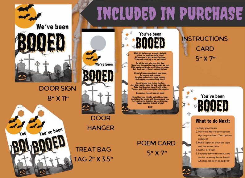 You've Been Booed Printable Halloween Kit, Boo Sign and Poem, Boo Your ...