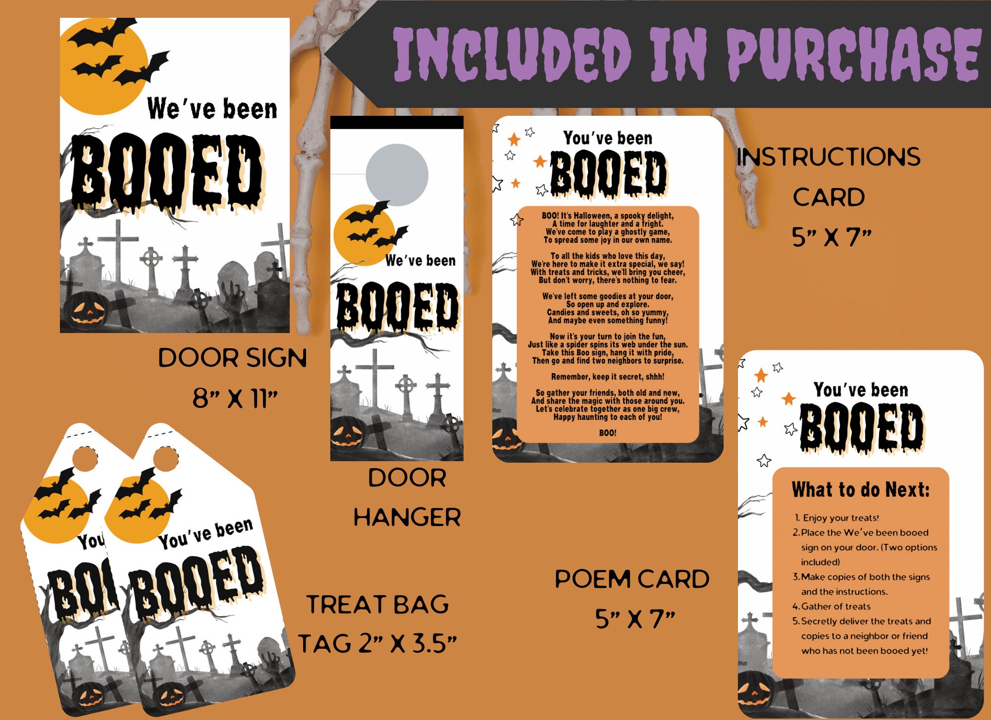 You've Been Booed Printable Halloween Kit, Boo Sign and Poem, Boo Your ...
