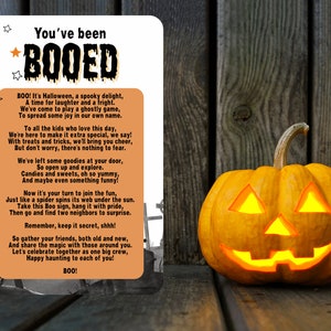 You've Been Booed Printable Halloween Kit, Boo Sign and Poem, Boo Your ...
