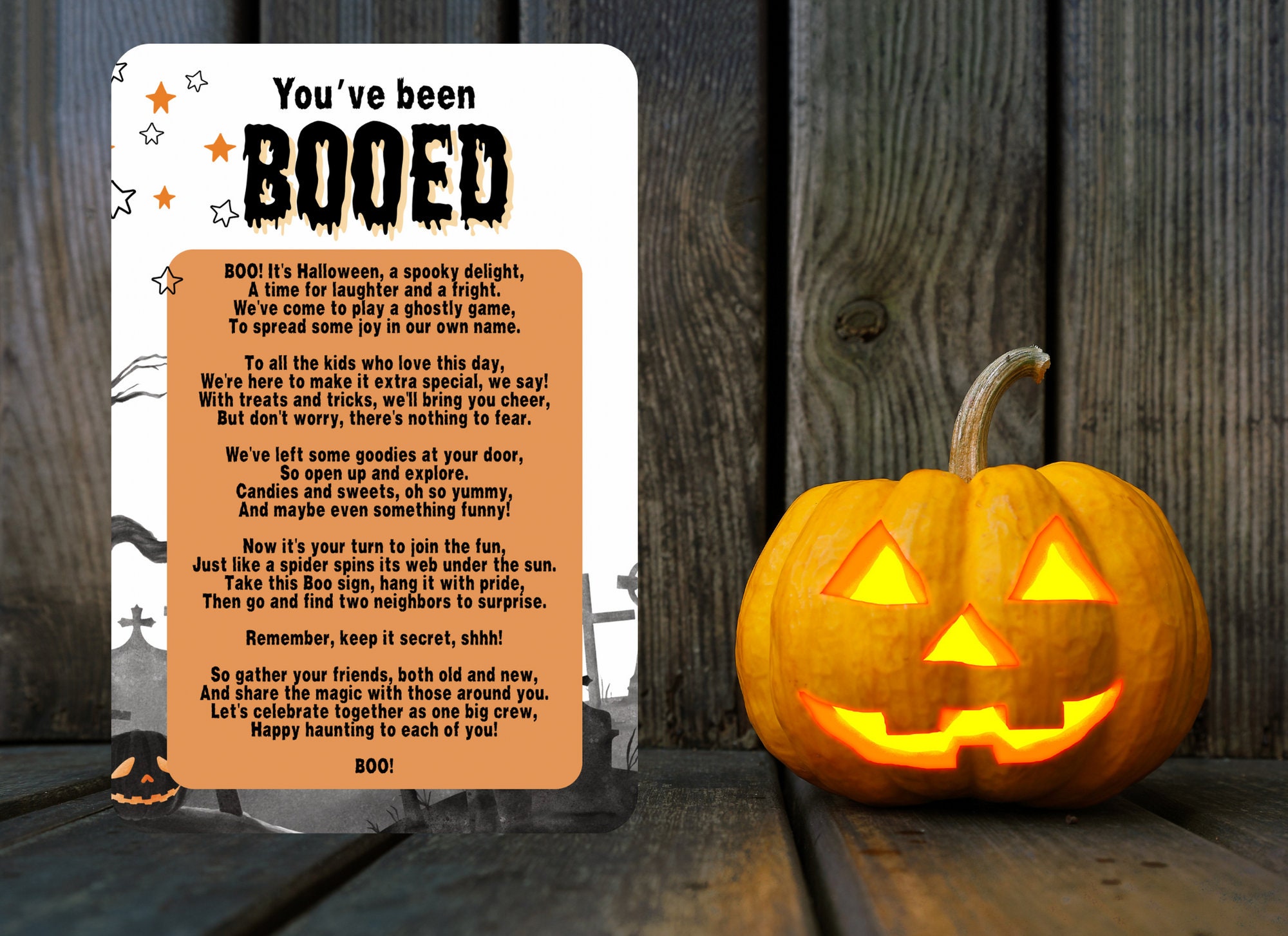 You've Been Booed Printable Halloween Kit, Boo Sign and Poem, Boo Your ...