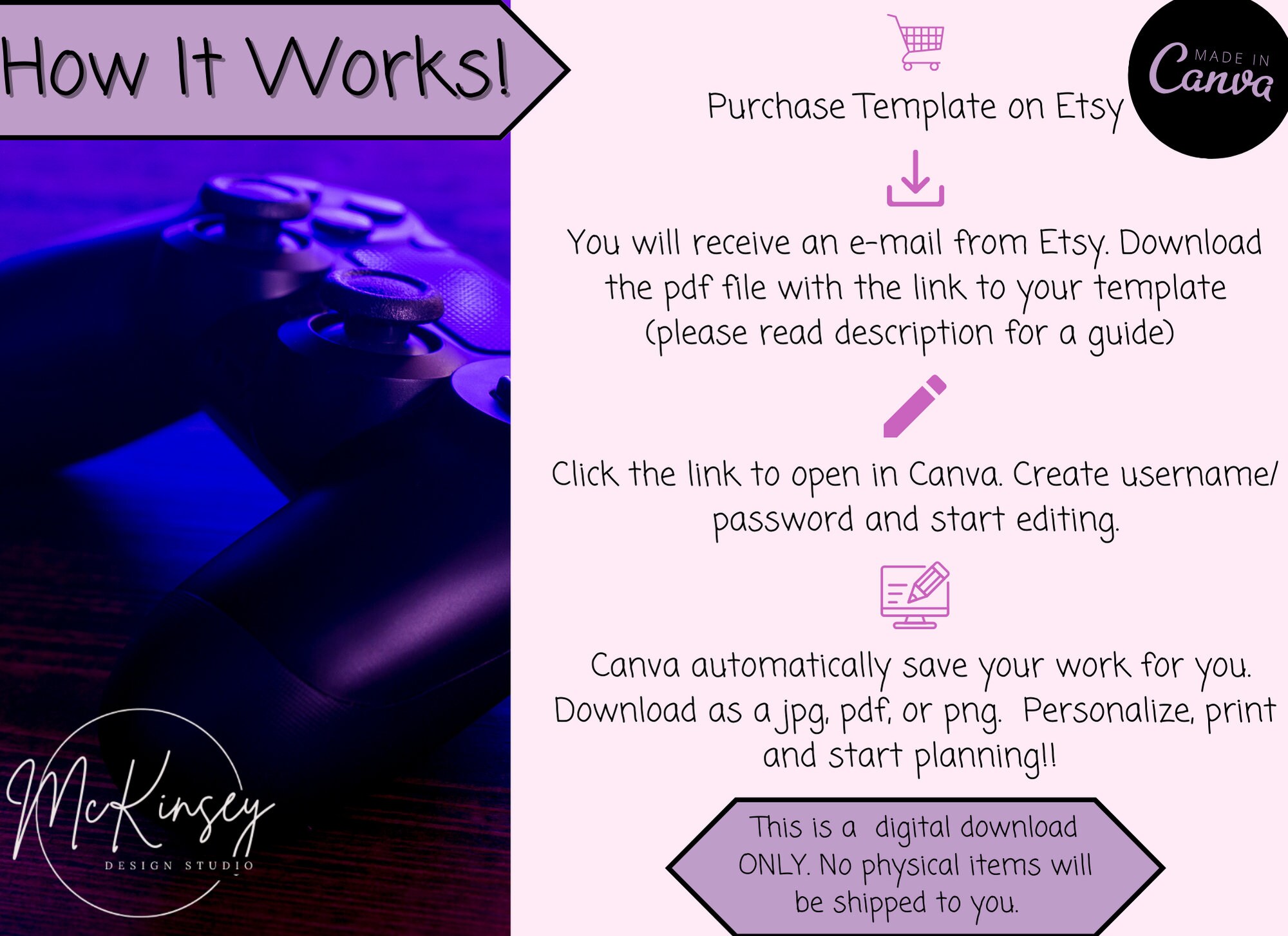 Editable Girl Minecraft Birthday Invitation, PINK Mine Pixel Craft ...