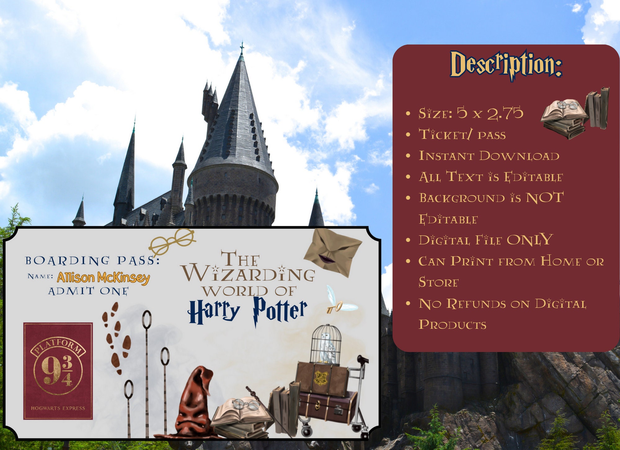 Surprise Universal Trip Ticket, Fake Vacation Tickets, Boarding Pass ...