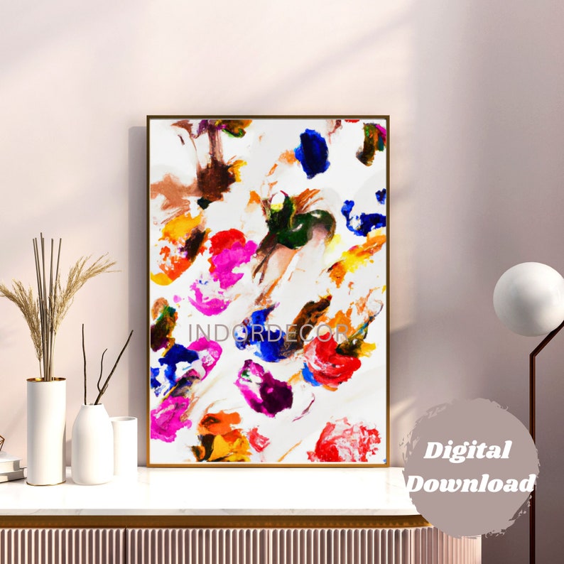 Printable Abstract Colorful Wall Art Painting | Downloadable Modern ...