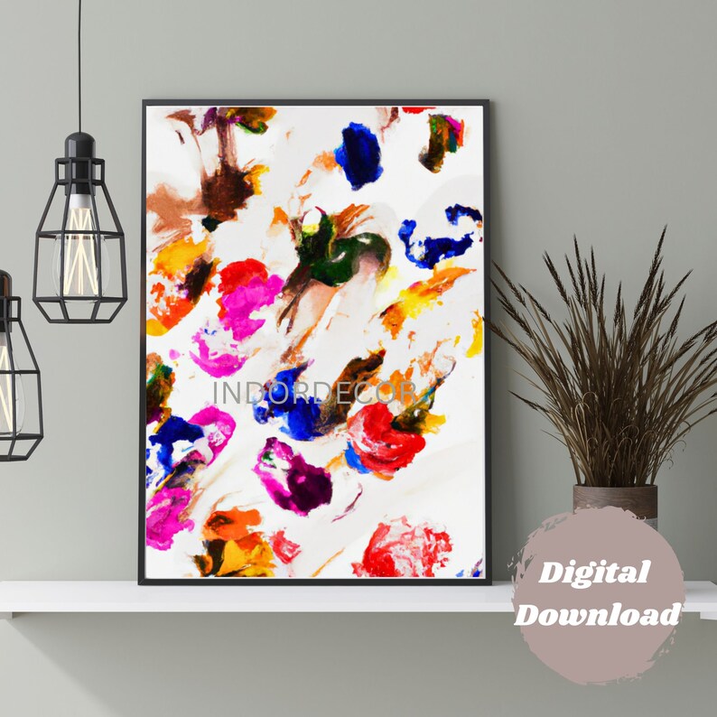 Printable Abstract Colorful Wall Art Painting | Downloadable Modern ...