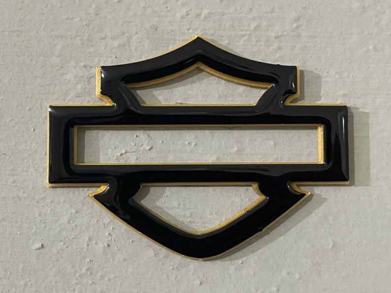 HD CVO Logo Gold&black 3 and 1/2 Custom Fuel Gas Tank Badges Shield Bar ...