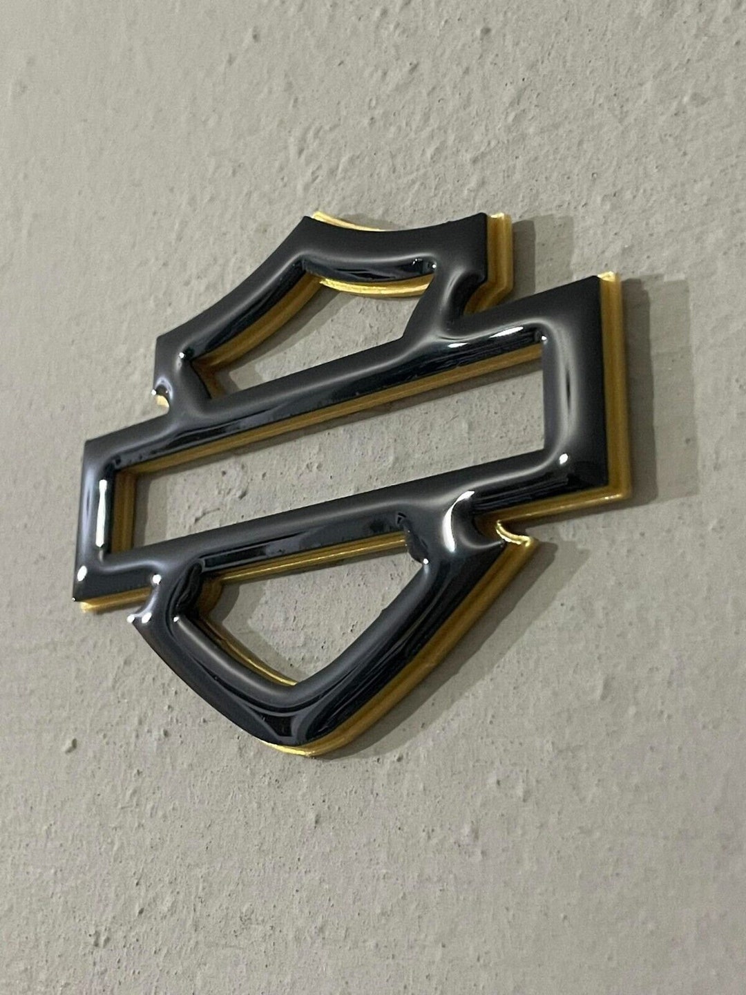 HD CVO Logo Gold&black 3 and 1/2 Custom Fuel Gas Tank Badges Shield Bar ...