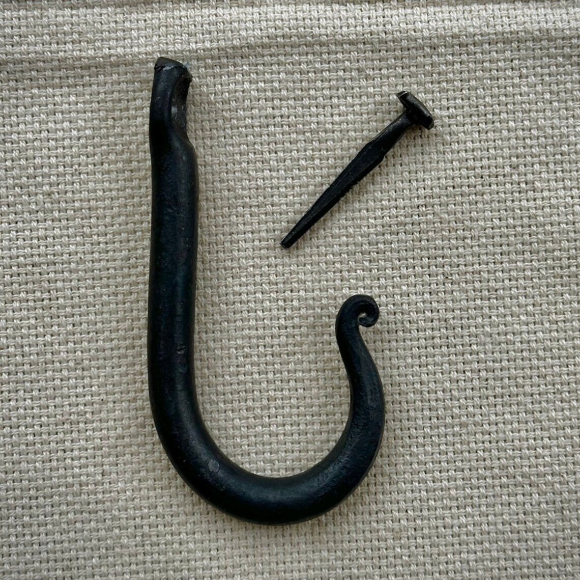 Simple Forged Hook Hand Forged Hook With Nail - Etsy