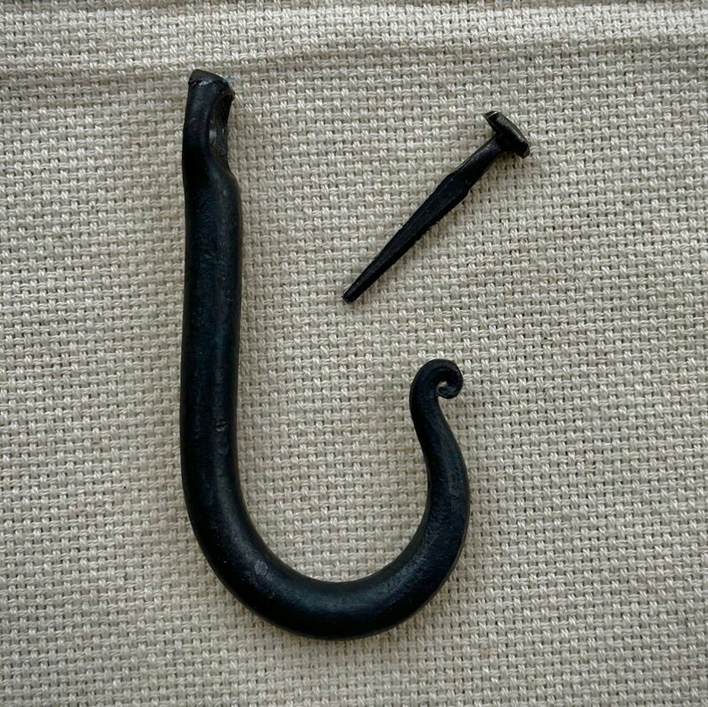 Simple Forged Hook Hand Forged Hook With Nail - Etsy