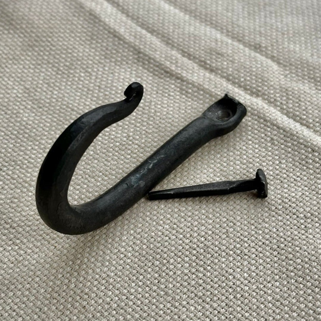 Simple Forged Hook Hand Forged Hook With Nail - Etsy