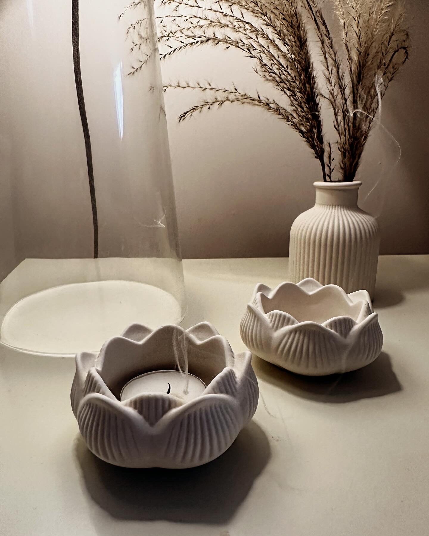 Lotus Tea Light Holder | Jesmonite Tea Light Holder | Lotus | Elegant ...