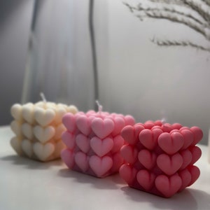 Heart Bubble Candle | Bubble Candle | Heart Candle | Spring Candle ...