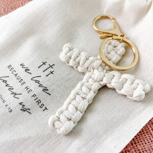 Macrame Cross Keychain - Etsy