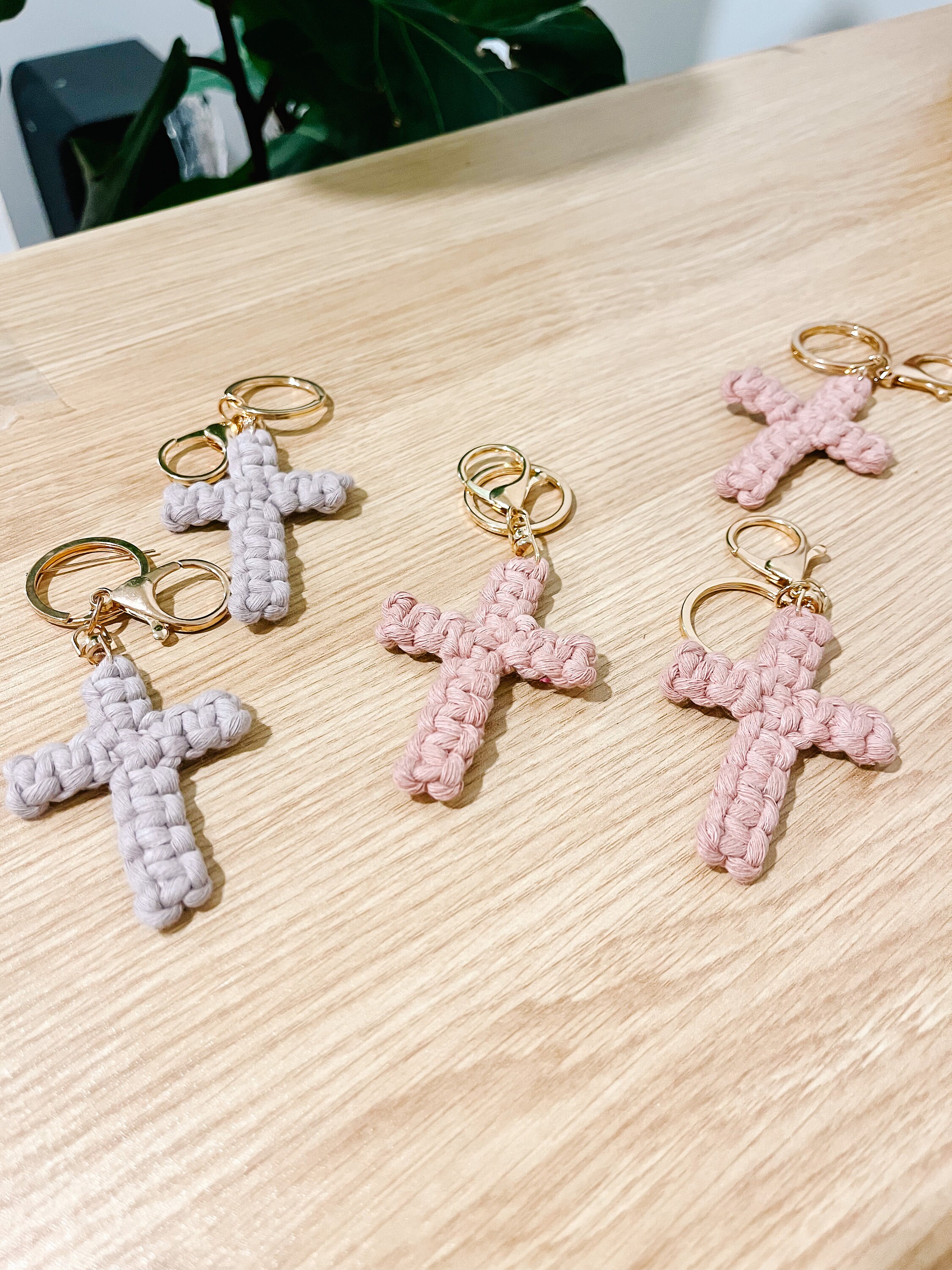 Macrame Cross Keychain - Etsy
