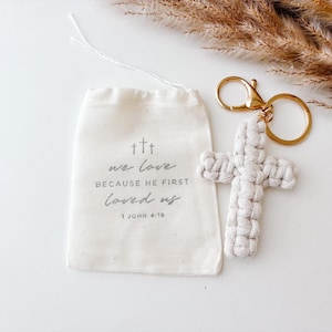 Macrame Cross Keychain - Etsy